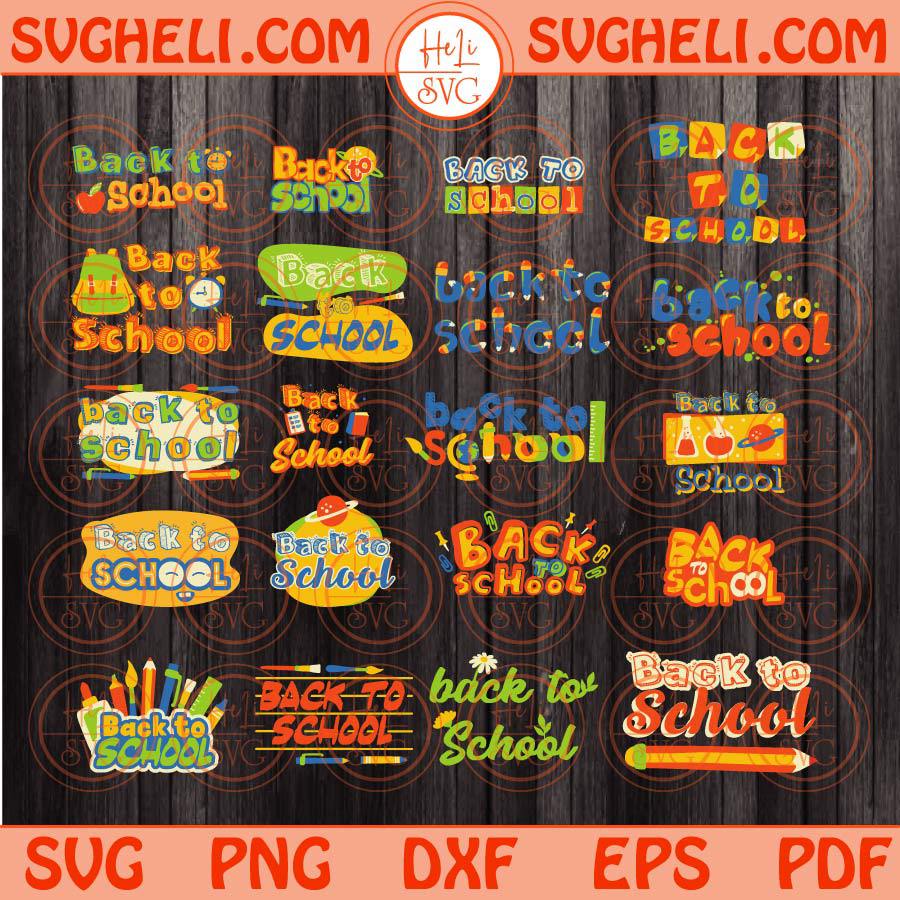 Kids Back To School Svg Bundle Back to School Set Svg Png
