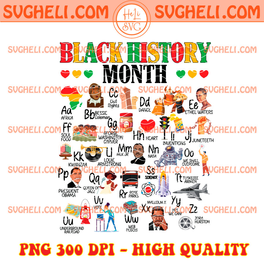 Black History Month Alphabet Png, African American Clipart
