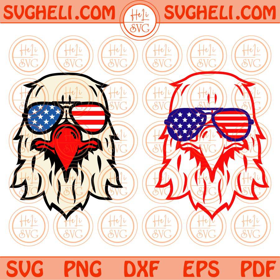Patriotic Eagle With Sunglasses Svg American 4th of July Eagle Svg Png