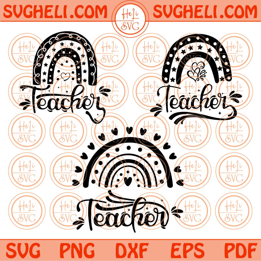 Retro Rainbow Teacher Svg Gift for Teacher Appreciation Svg Teaching