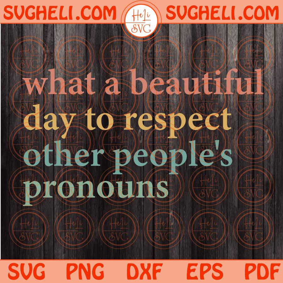 What A Beautiful Day to Respect Other People's Pronouns Svg LGBT Svg