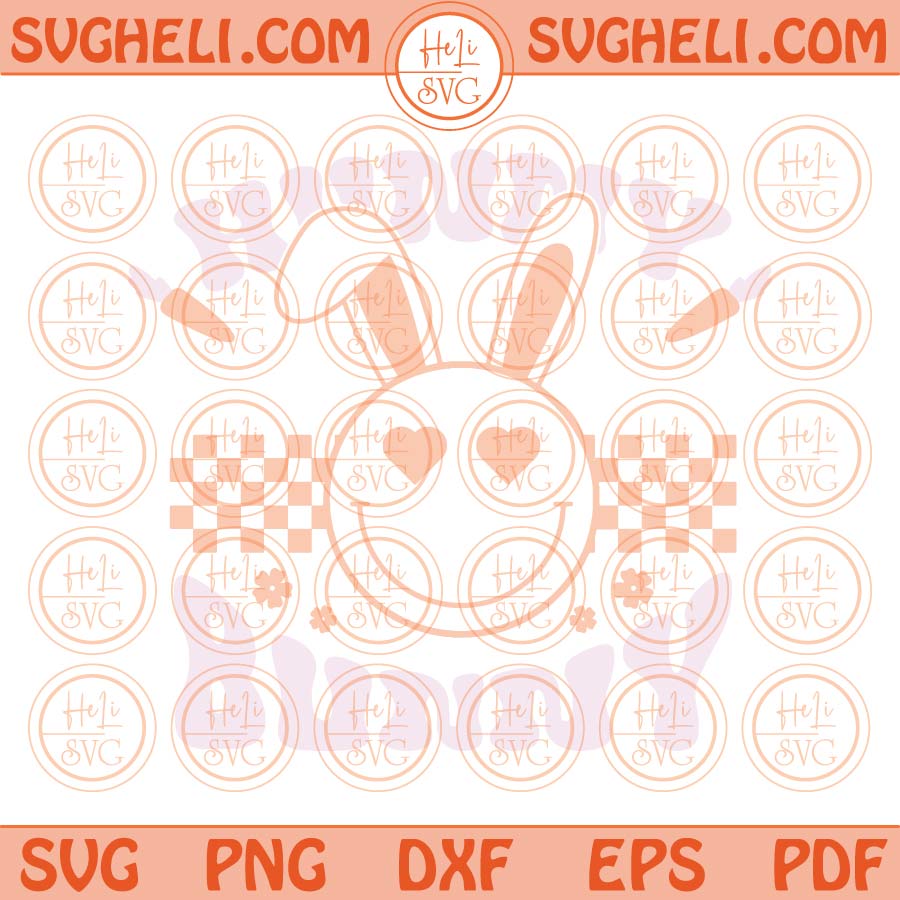 Hunny Bunny Svg Smiley Svg Retro Smile Face Bunny Easter Svg Png