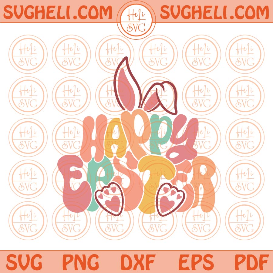 Retro Easter Bunny Svg Mama bunny Svg Happy Easter Hoppy Bunny