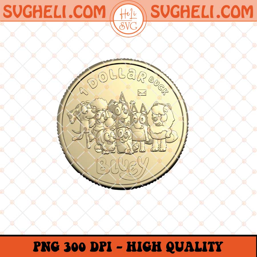 1 Dollar Bluey Coin 2024 Png 1 Bluey Dollarbucks Png