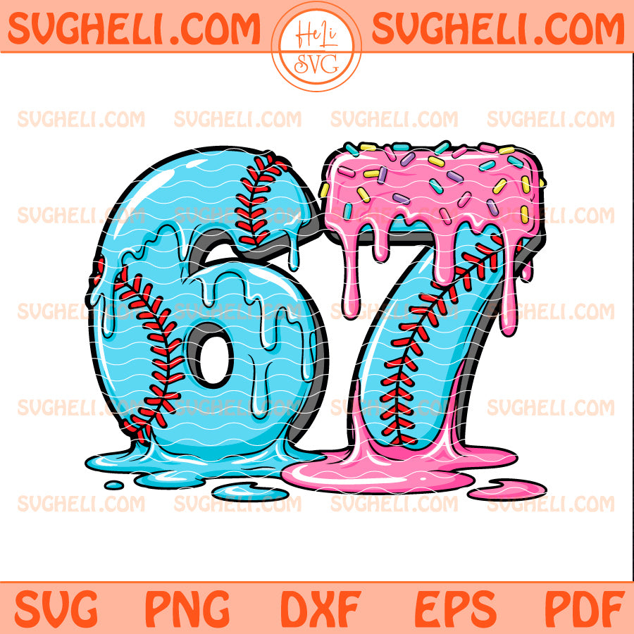 67 Ice Cream Drip Svg, Funny Six Seven Gen Alpha Slang Svg