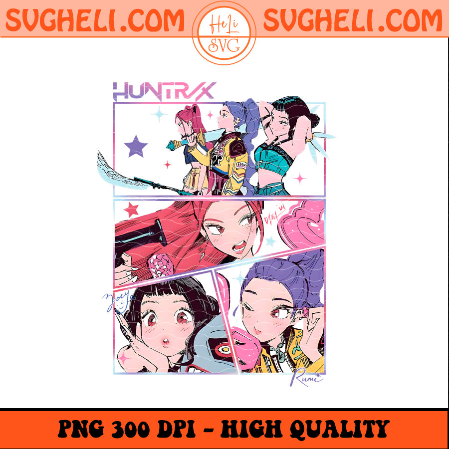 Kpop Demon Hunters Huntrix Band Silhouette Svg