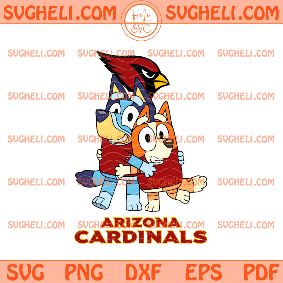 Arizona Cardinals Bluey & Bingo Football Svg, Bluey NFL Svg