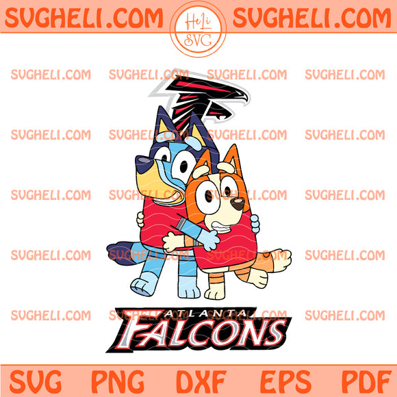 Atlanta Falcons Bluey & Bingo Football Svg, Bluey NFL Svg