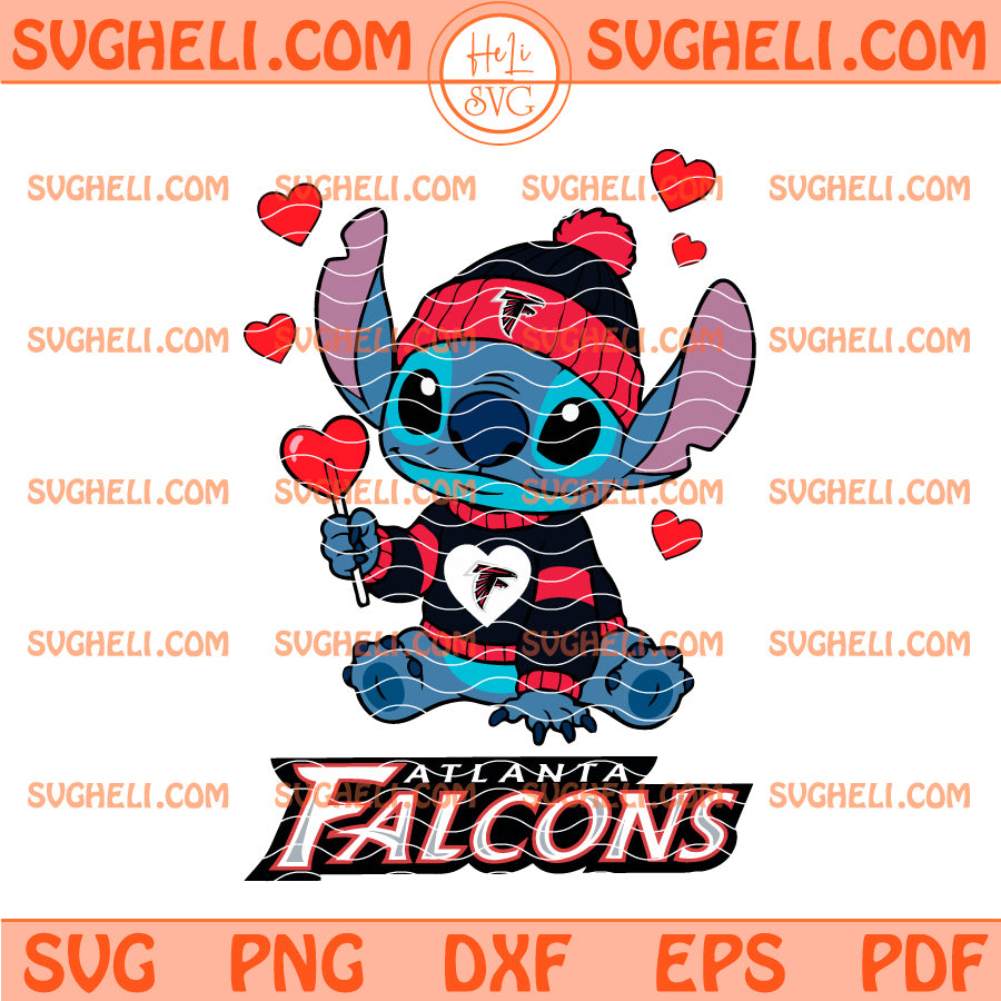 Atlanta Falcons Stitch Valentine Svg, Falcons Stitch Svg