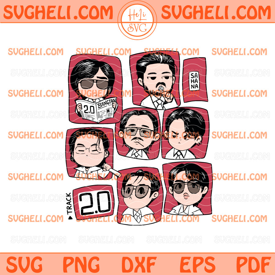 BTS 2.0 Arirang Chibi Svg, BTS Tour 2026 Cute Group Svg