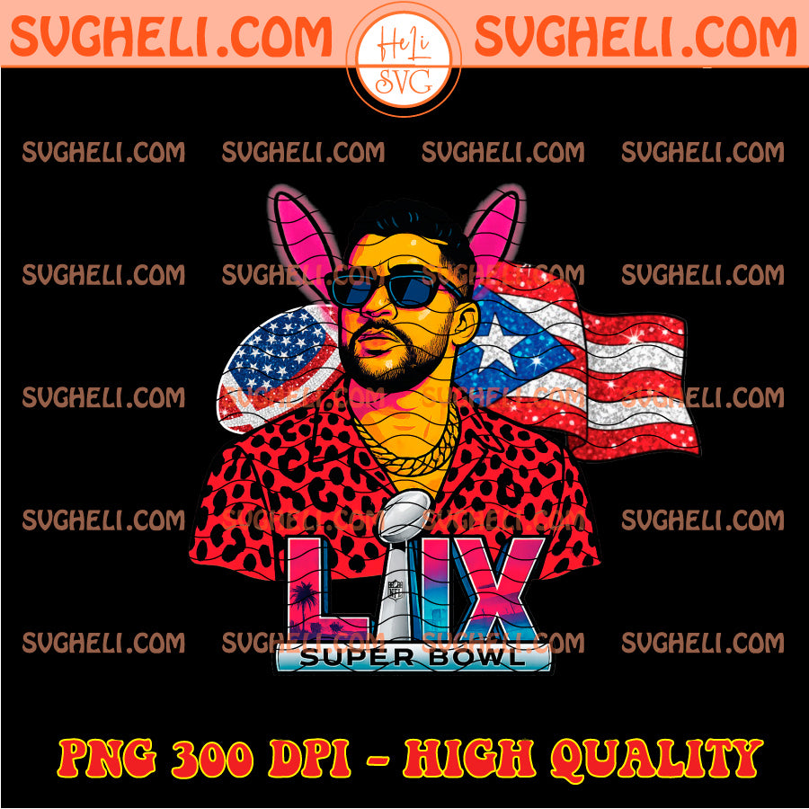 Bad Bunny LX Super Bowl Png, Benito Bunny Halftime Show Png