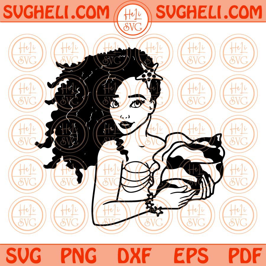 Black Ariel Svg Black Little Mermaid Svg African Afro Mermaid Svg Png