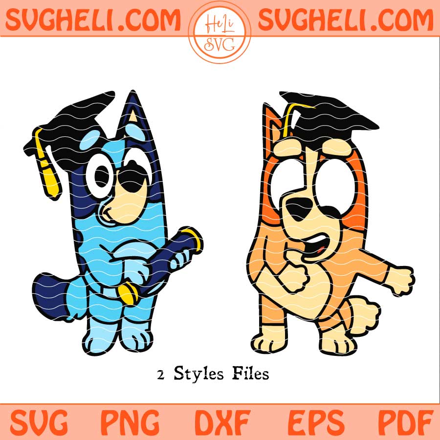 Bluey Bingo Graduation Svg Bluey School Svg Bluey Student Svg