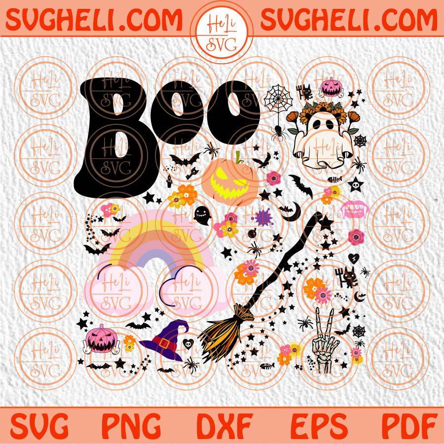 Boho Halloween Svg Boo Svg Cute Ghost Svg Spooky Babe Svg Png