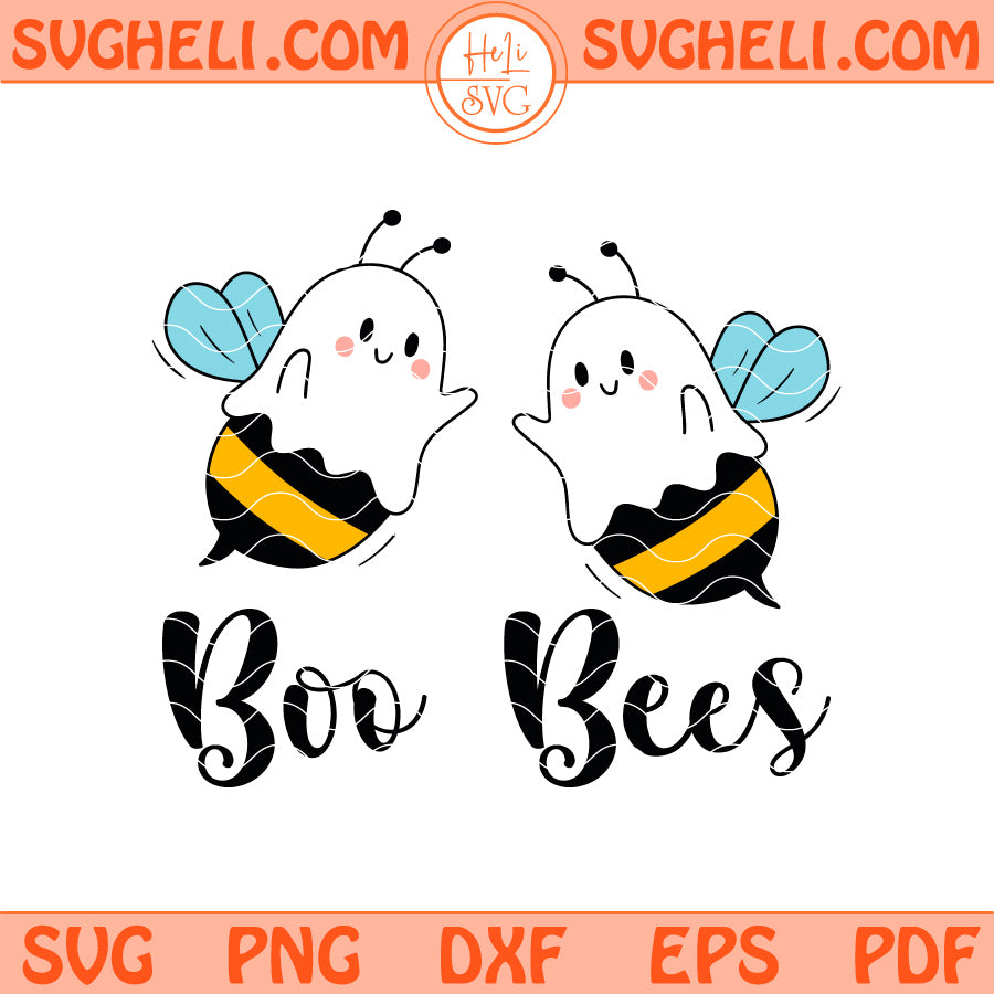 Boo Bees Svg Ghost Bee Svg Boo Svg Halloween Svg