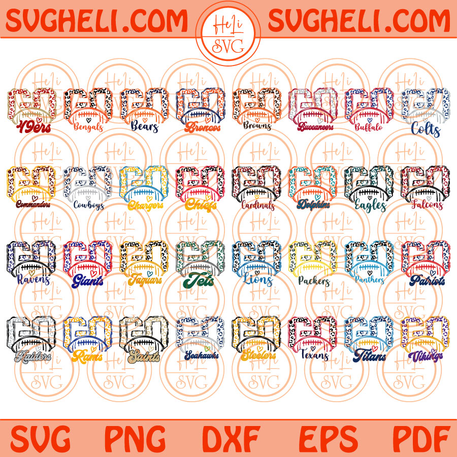 Bundle Svg Go Leopard Football Svg Set Go Football Leopard Svg Png