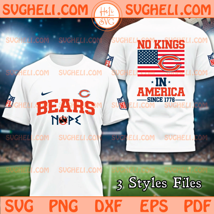 Chicago Bears NFL No Kings Svg, Chicago Bears USA Svg