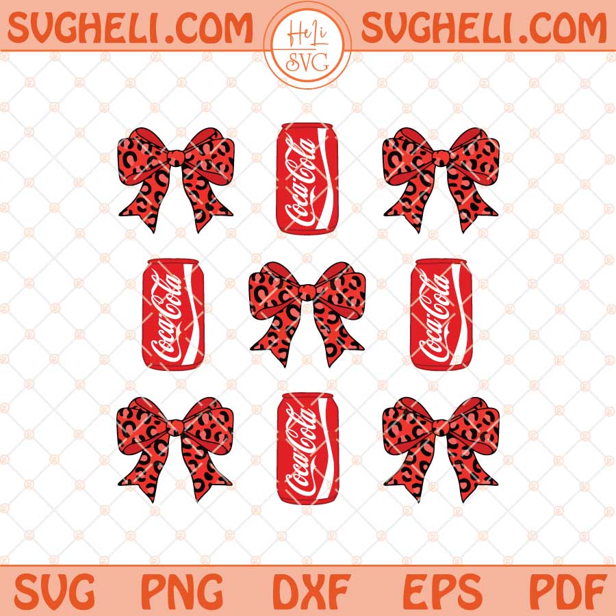 Coca Cola Bows Svg Leopard Coca Cola Coquette Bow Svg