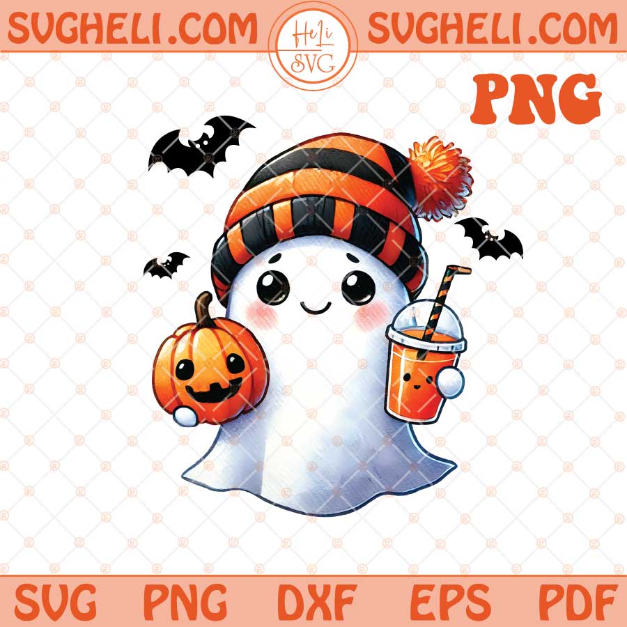 Cute Ghost Png Bougie Ghost Png Halloween Png Coffee Png