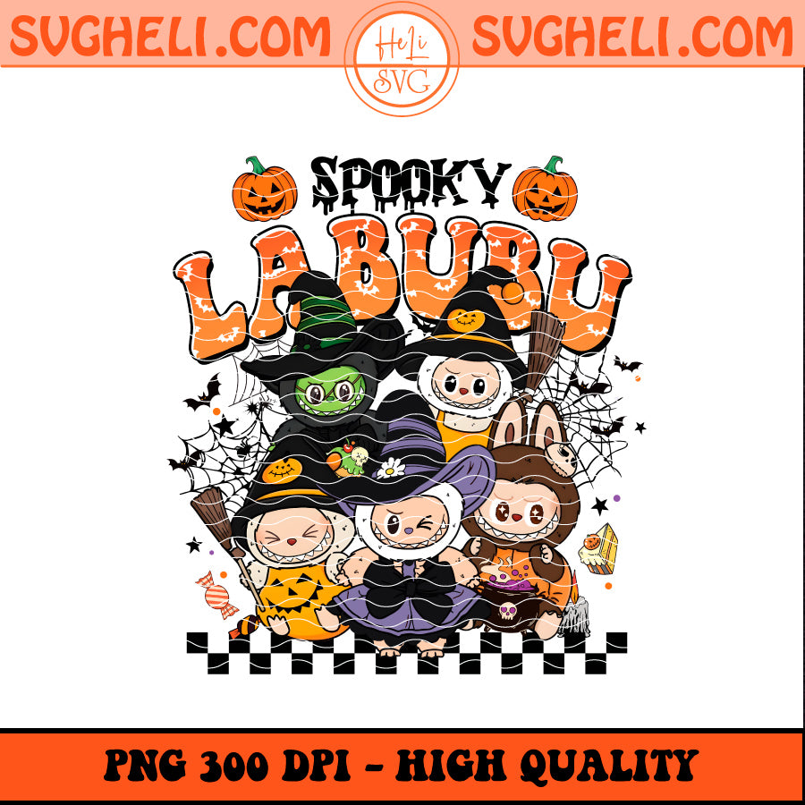 Cute Halloween Labubu Witch Png, Halloween Witch Labubu Png