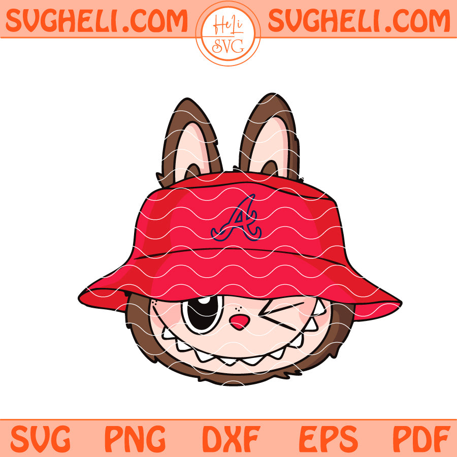 Cute Labubu Face Atlanta Braves Svg Labubu Face Atlanta Svg