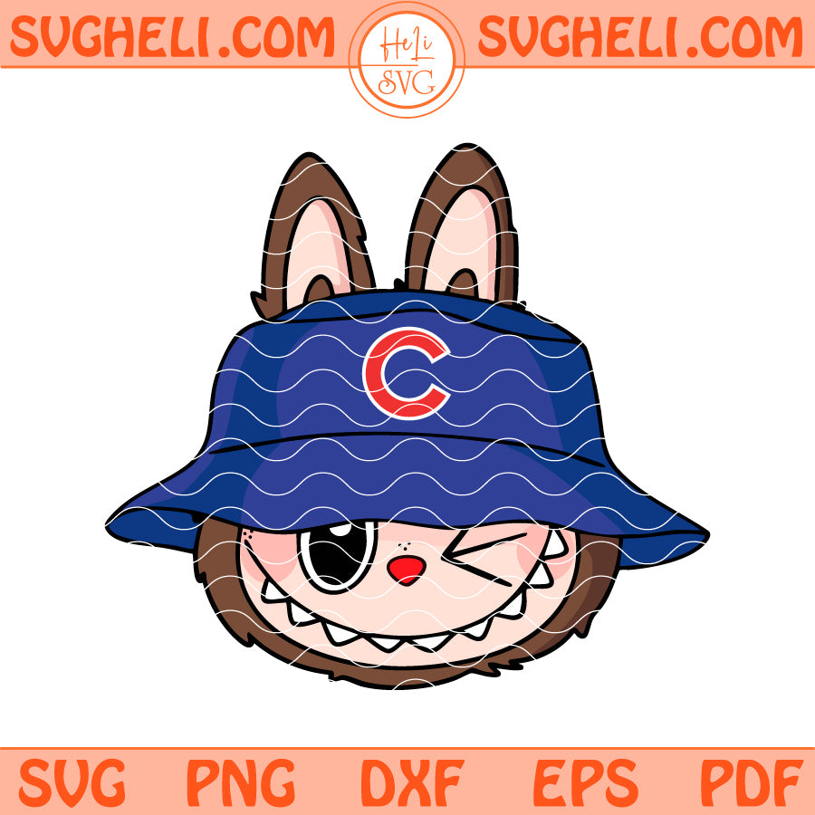 Cute Labubu Face Chicago Cubs Svg Labubu Chicago Cubs Svg