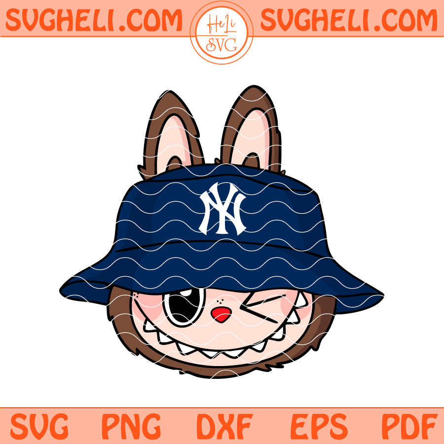Cute Labubu Face New York Yankees Svg Labubu MLB Svg