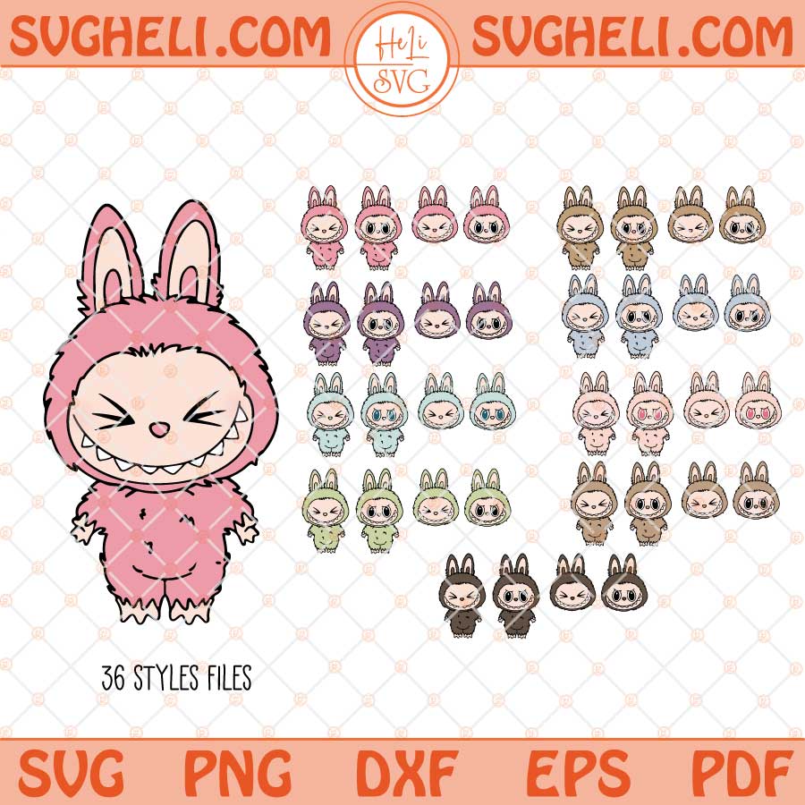Cute Labubu The Monsters Svg Bundle Labubu Face Svg