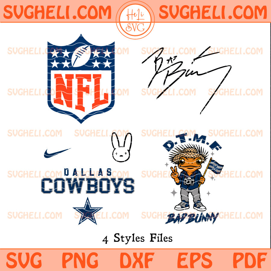 Dallas Cowboys NFL Bad Bunny Svg, Dallas Cowboys Svg