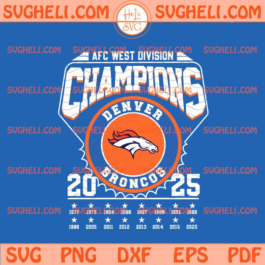 Denver Broncos 2025 AFC West Division Champions Svg