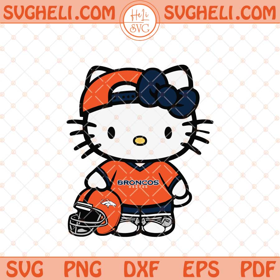 Denver Broncos Hello Kitty Svg Denver Football Sports Svg