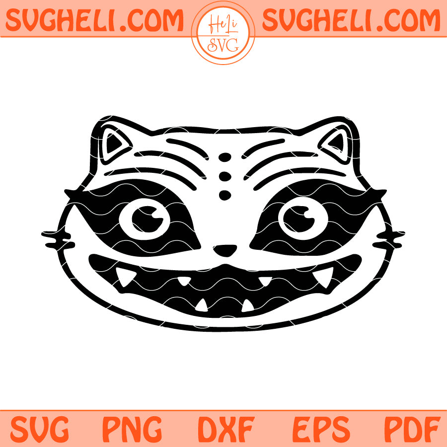 Derpy Tiger Face Svg Derpy Tiger Demon Face Black Svg
