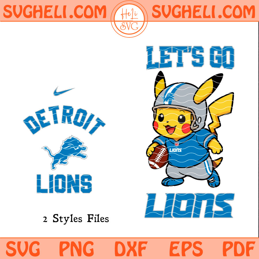 Detroit Lions Pokemon NFL Svg, Detroit Lions Svg