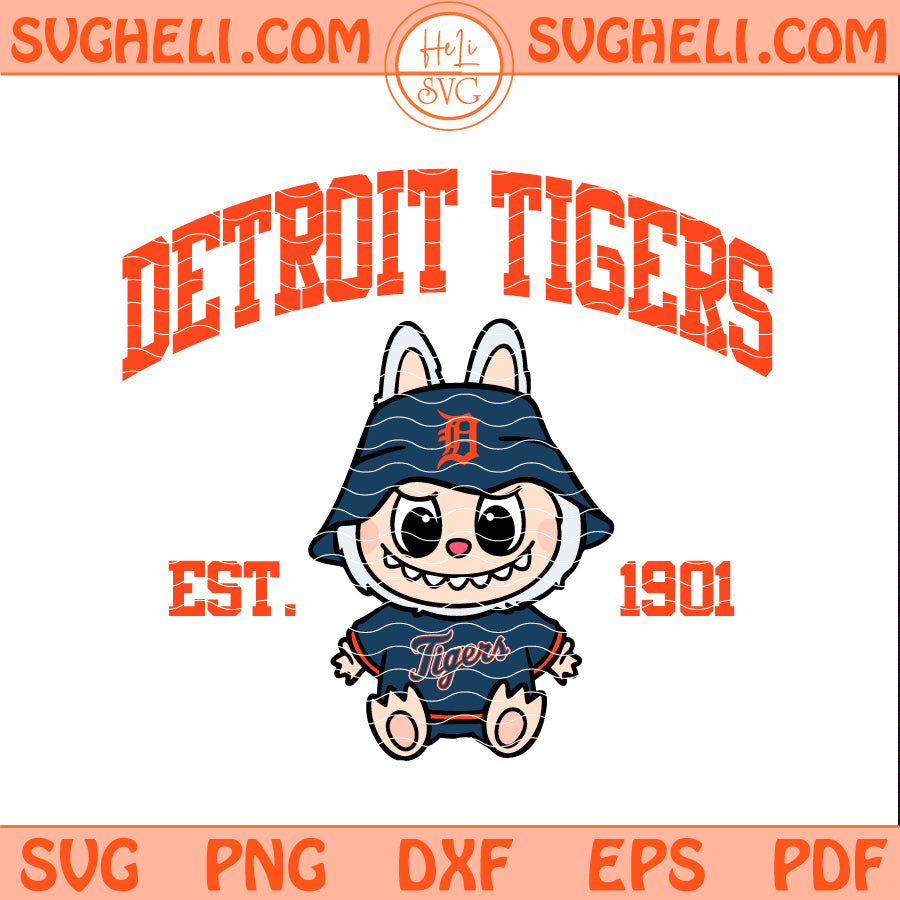 Detroit Tigers Labubu Baseball Svg Labubu MLB Svg