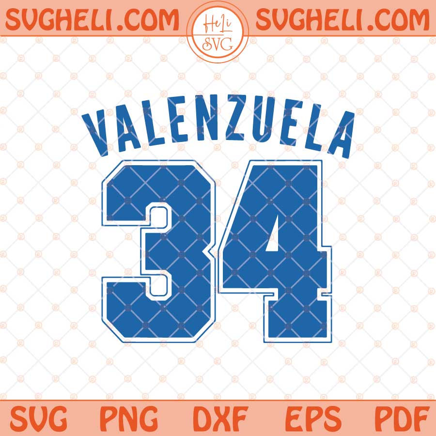 Fernando Valenzuela 34 Svg Baseball Svg Fernandomania Svg