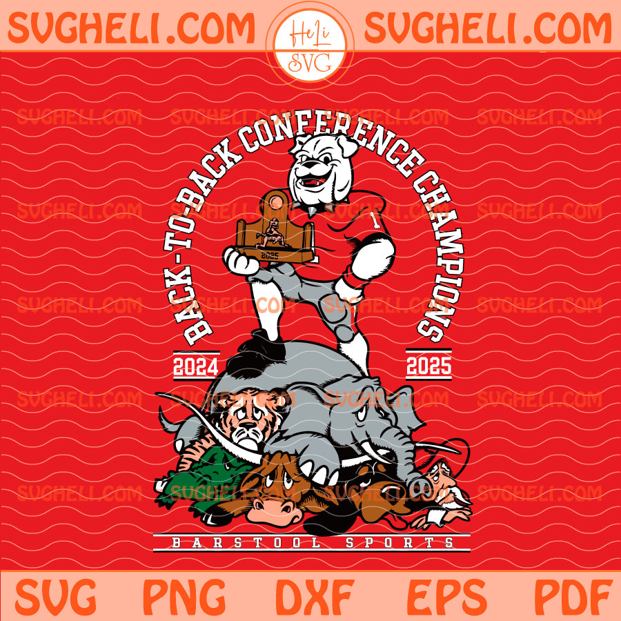Georgia Bulldogs 2025 Back to Back Conference Champions Svg