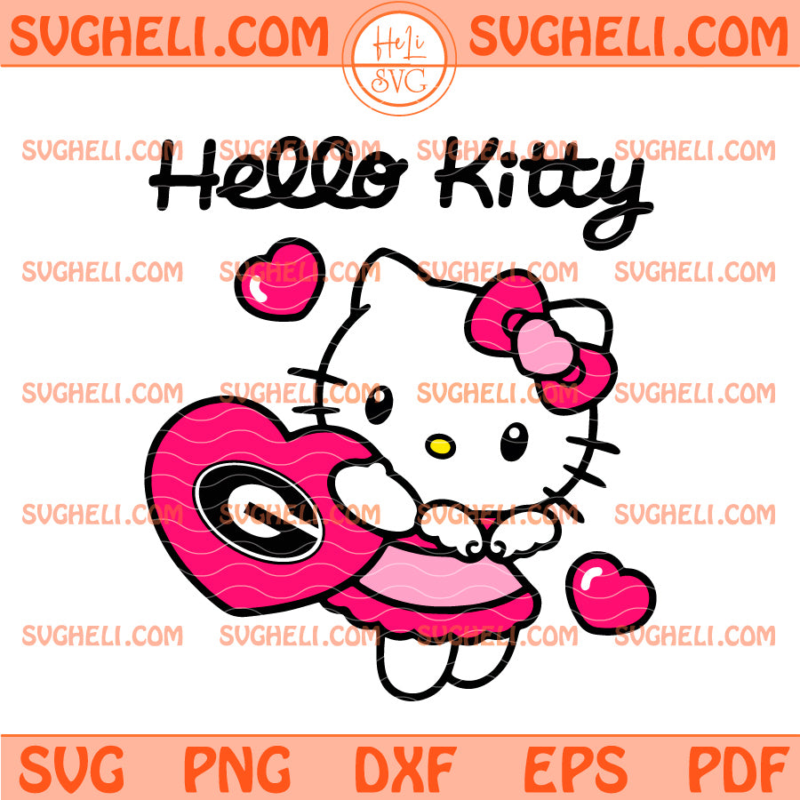 Georgia Bulldogs Hello Kitty Football Valentine Svg