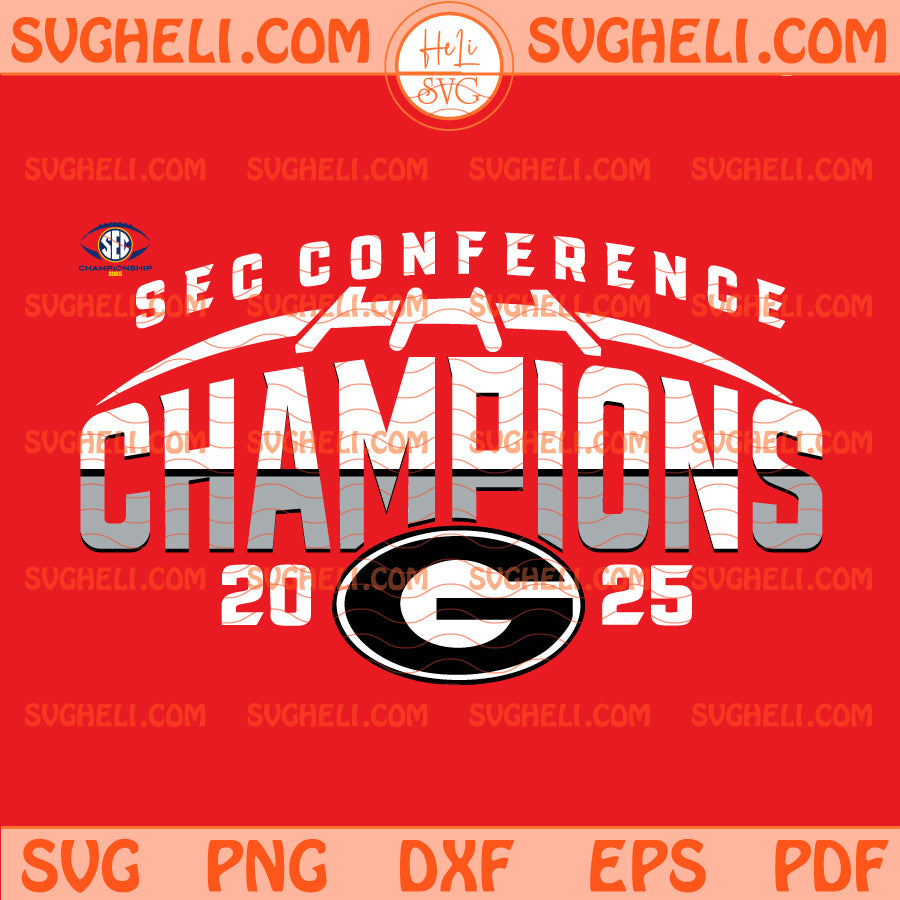 Georgia Bulldogs SEC Champions 2025 Football Svg