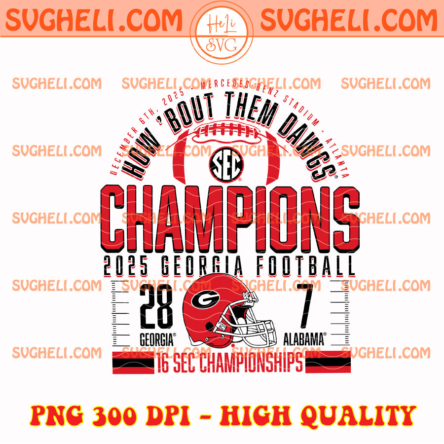Georgia Bulldogs SEC Championship 2025 Football Png