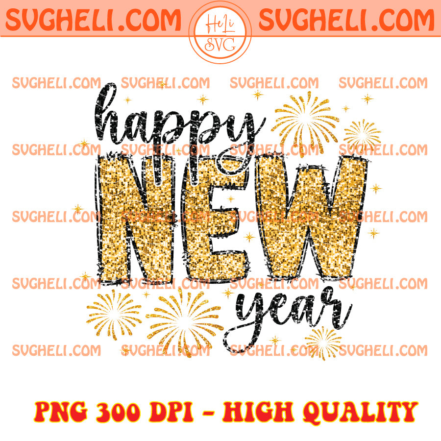 Glitter Happy New Year Png, Happy New Year 2026 Png