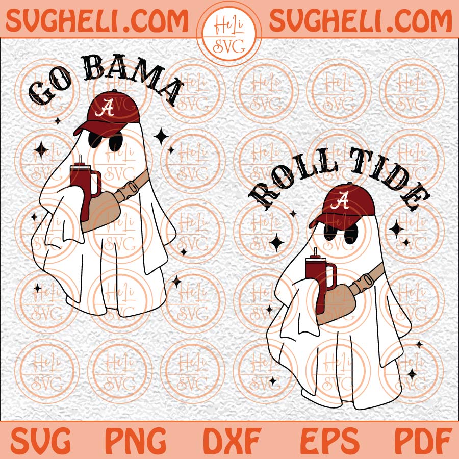 Go Bama Svg Cute Ghost Elephant Alabama Svg Alabama Football Svg
