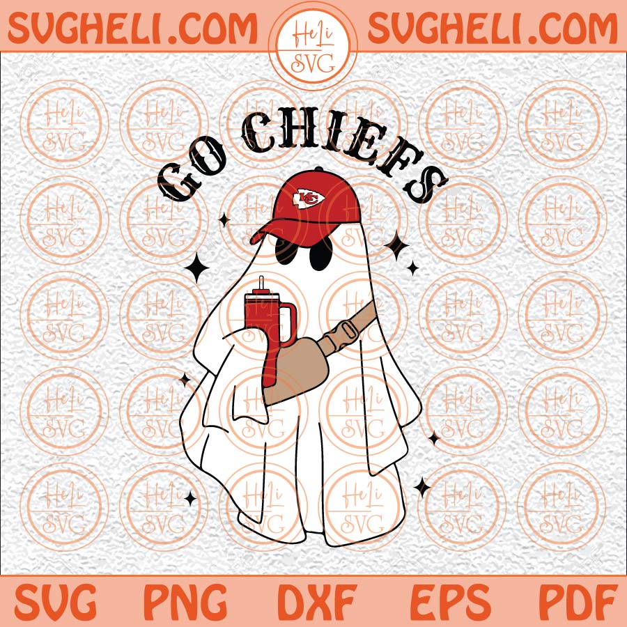 Go Chiefs Svg Cute Ghost Chiefs Svg Chiefs Mascot Svg Chiefs Svg