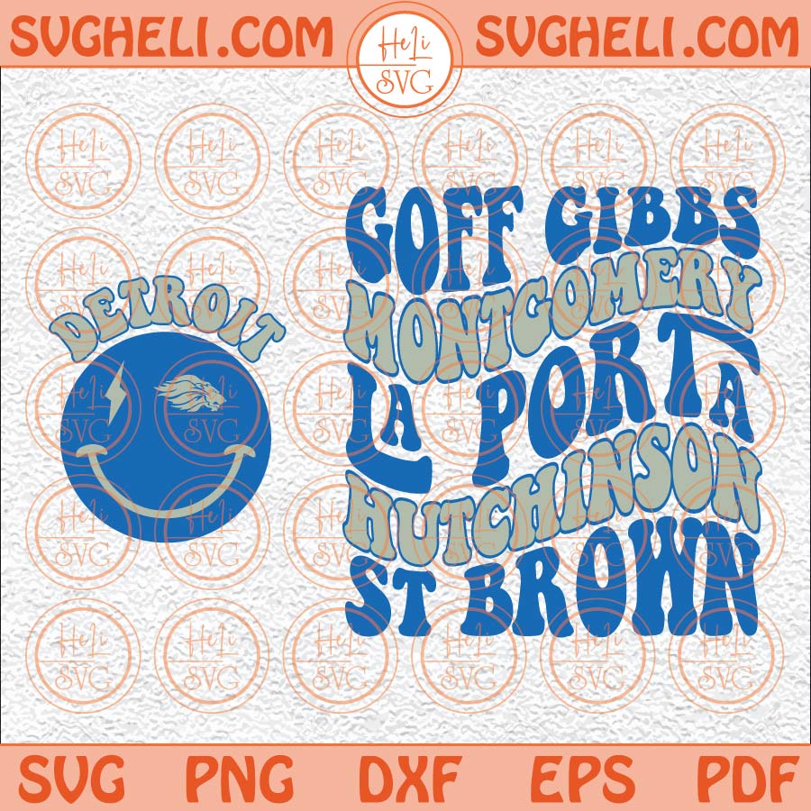 Goff Gibbs Montgomery Svg Detroit Svg Lions Svg Football Lion Svg