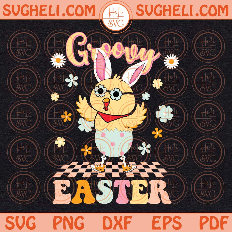 Groovy Easter Svg Retro Easter Svg Groovy Eggs Svg Easter Svg