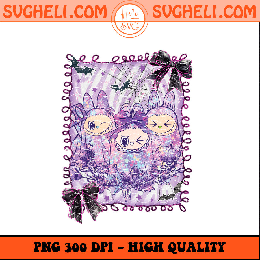 Halloween Labubu Ghost Neon Png, Labubu Halloween Png