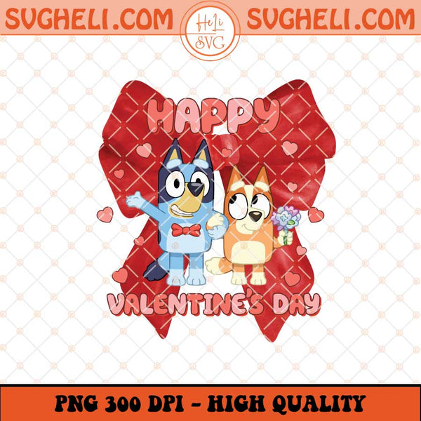 Happy Valentine's day Bluey Png Bluey Coquette Bows Png