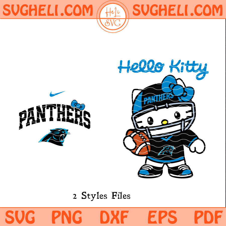 Hello Kitty Carolina Panthers Svg, NFL Carolina Panthers Svg
