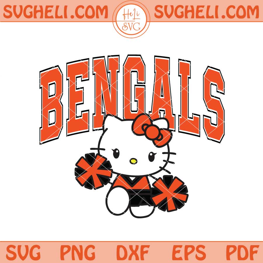 Hello Kitty Cheerleader Cincinnati Bengals Football Svg