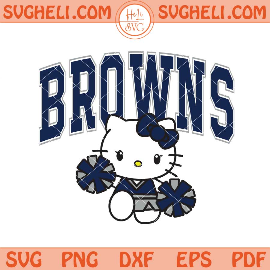 Hello Kitty Cheerleader Cleveland Browns Football Svg