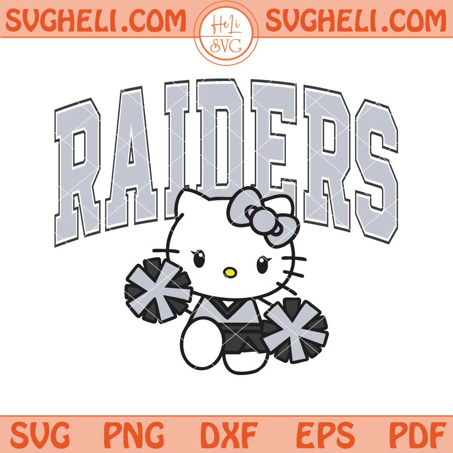 Hello Kitty Cheerleader Las Vegas Raiders Football Svg